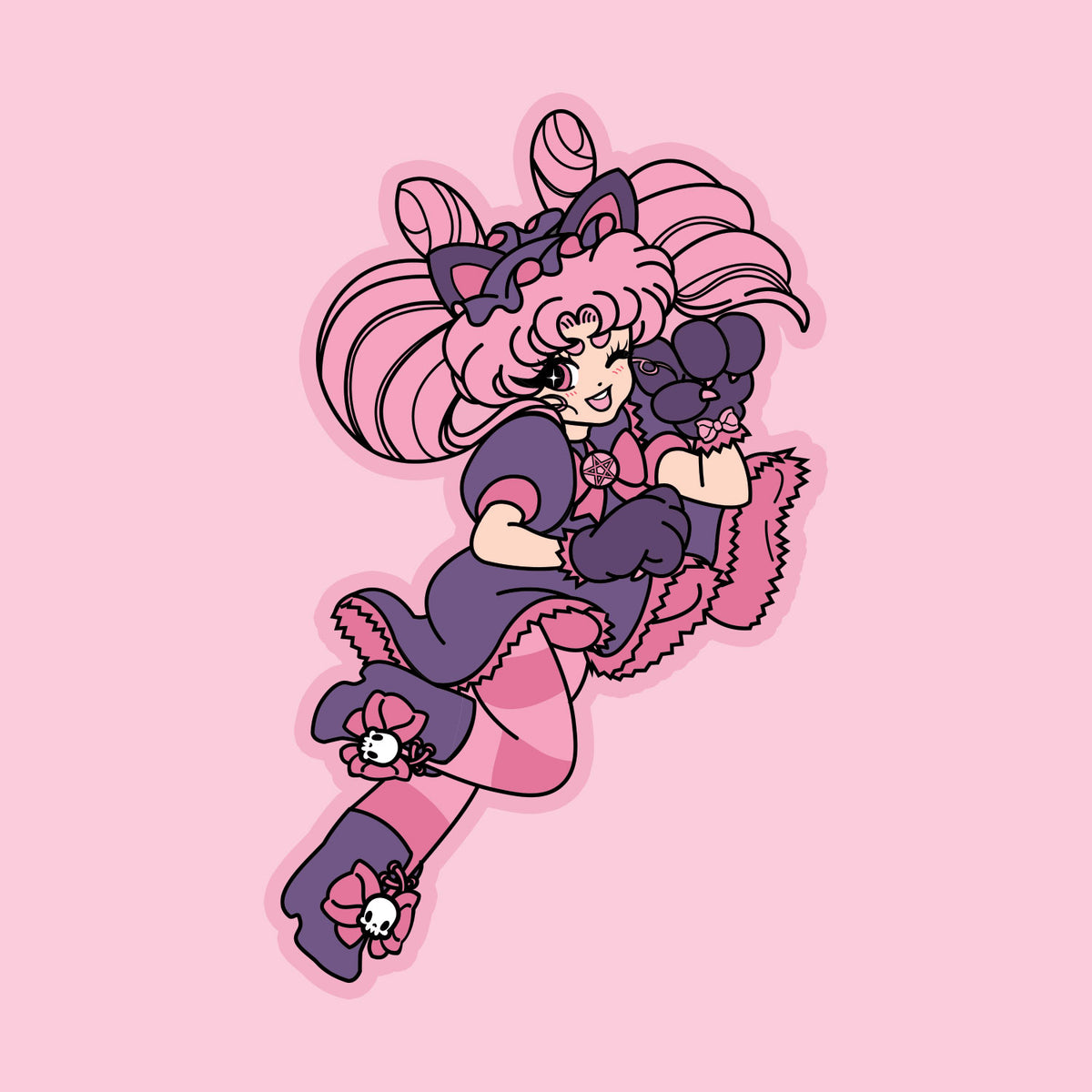 Chibi Cat Sticker – Candy Corpse